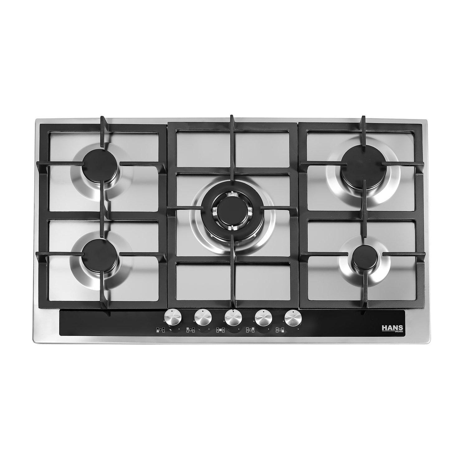 Hans 9740-24 built in hob| 90cm Built-in Gas Hob – Stainless Steel, 5 ...